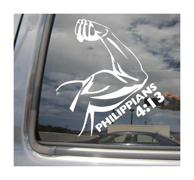 PHILIPPIANS 4:13 - Bible Verse Strengthen Christian Vinyl Decal Sticker ...