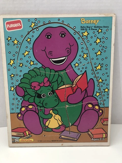 VINTAGE BARNEY BABY Bop’s Bedtime Story Playskool Frame-Tray Puzzle ...