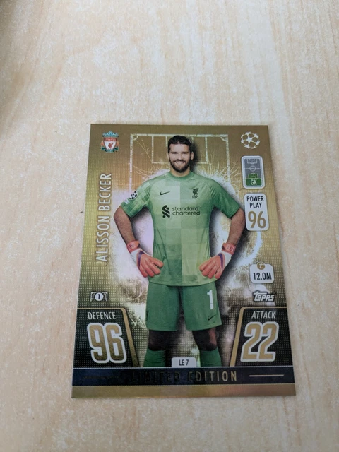 ALISSON BECKER OF Liverpool Gold LE, Topps Match Attax UCL 2022/23. EUR ...