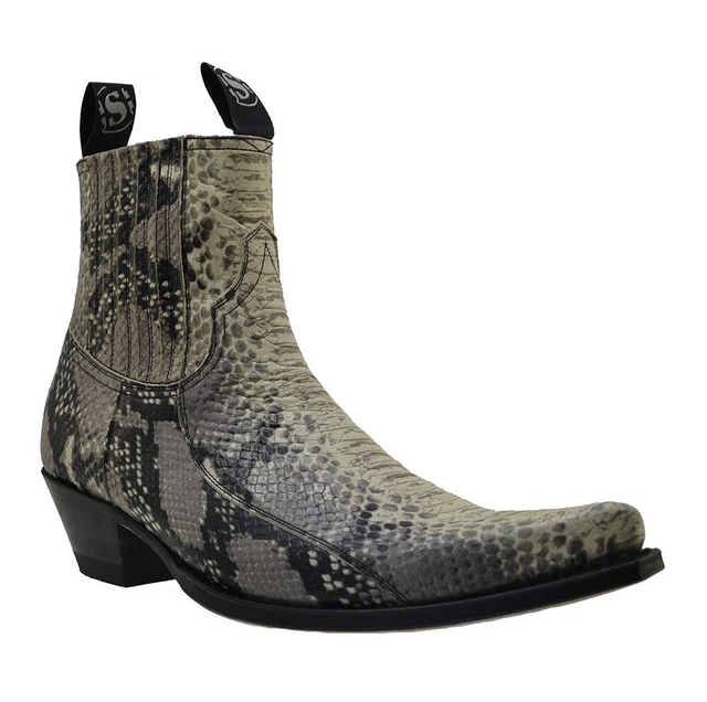 SENDRA 4375 NATURAL calf-skin Leather Print Python Cowboy Boots size 46 ...