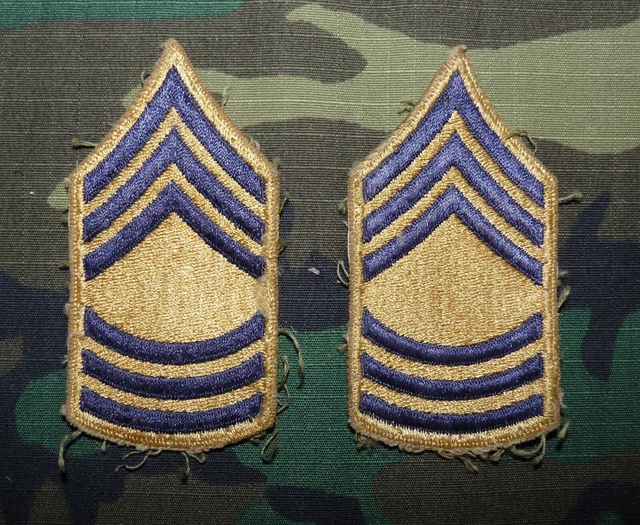 ORIGINAL 1948 MUSTER US Army Master Sergeant Chevrons Paar EUR 13,04 ...