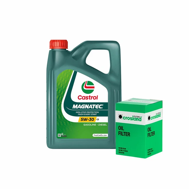 CASTROL MAGNATEC C3 5W30 Engine Oil 4L Crosland Oil Filter Service Kit ...