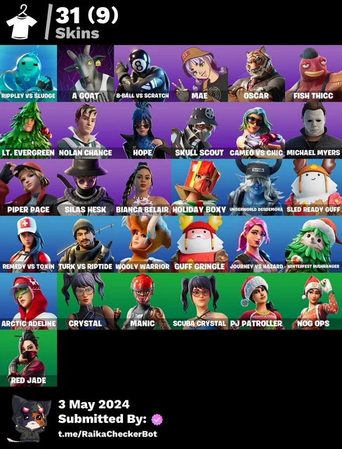 FORTNLTE PEAUX, MICHAEL Myers, chèvre, Mae, peaux FN EUR 43,46 - PicClick FR