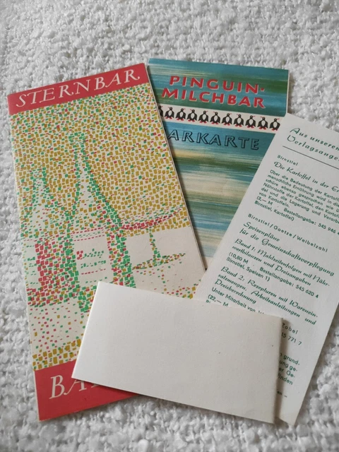 ORIGINAL DDR BARKARTEN Set Sternbar & Pinguin Milchbar Leipzig ...