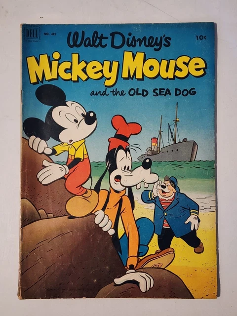 WALT DISNEY'S MICKEY Mouse And The Old Sea Dog #411 1952 Dell Quatre ...