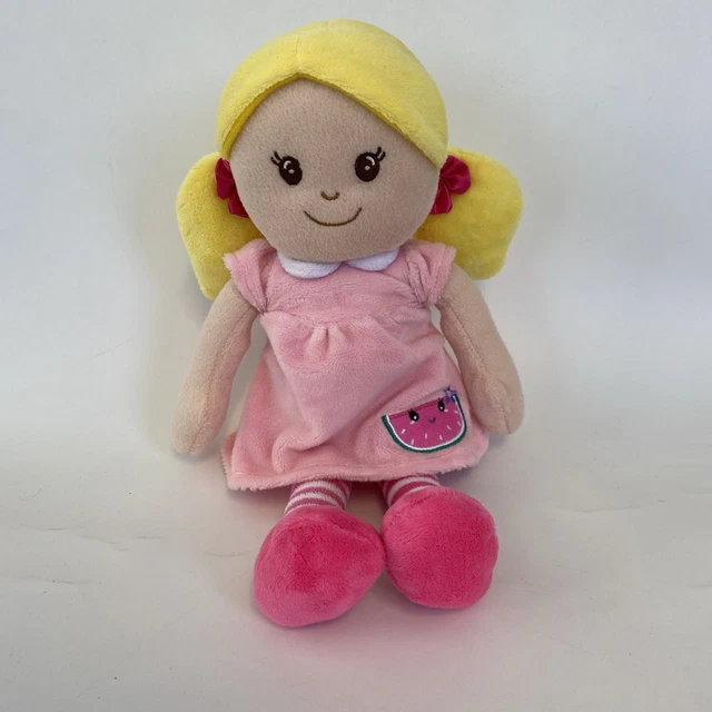 CHAD VALLEY RAG Doll 12" Soft Toy Doll in Water Melon Pink Dress From ...