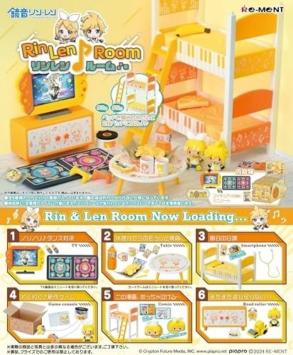 RE-MENT HATSUNE MIKU Series Kagamine Rin Len Room Complete Set BOX of 6 ...