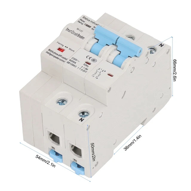 100A WIFI CIRCUITBREAKER 2P DINRail Remote Circuit Breaker Switch W ...