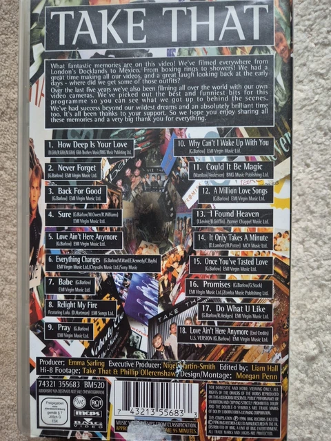 TAKE THAT VIDEO X 4 - Live At Wembley VHS (Gary Barlow Robbie Williams ...