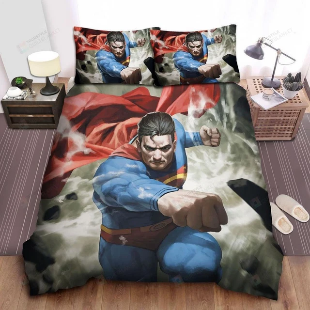 SUPERMAN DC COMICS Character Breaking The Wall Quilt Duvet Cover Set ...