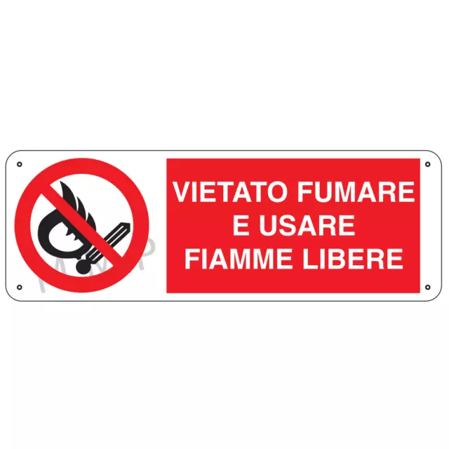 CARTELLO SEGNALETICO VIETATO fumare e usare fiamme libere - Alluminio ... CARTELLO SEGNALETICO VIETATO fumare e usare fiamme libere - Alluminio ...