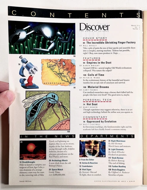 1998 MAR DISCOVER Nanomachines CLIMATE & CIVILIZATION COLLAPSE ...
