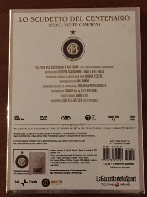 &LO SCUDETTO DEL CENTENARIO - INTER" DVD N.1 Nuovo,Sigillato,Editoriale ...