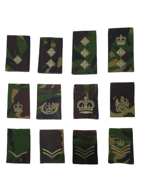 BRITISH ARMY OLIVE Green Rank Slide/ Epaulettes Military Uniform (Lot ...