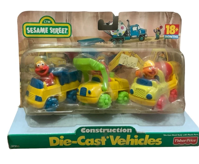 VTG SESAME STREET Construction Toys Diecast Fisher Price Boxed 1998 (e ...