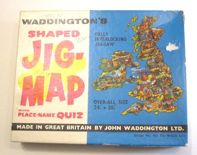 WADDINGTON'S SHAPED JIG-MAP Design No. 421 The British Isles Jigsaw ...