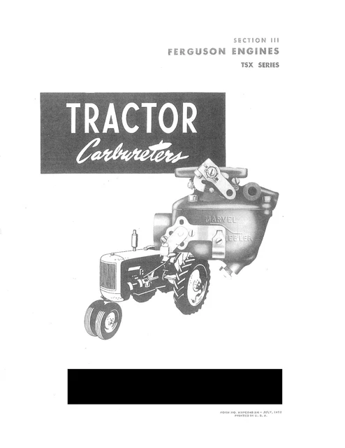 IDENTIFICATION CHART MARVEL Schebler Tractor Carburetors Sec. 3 ...