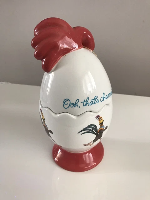 CHICKEN RUN **MISPRINTED**ROCKY The Rooster Ceramic Egg Aardman 1999 ...