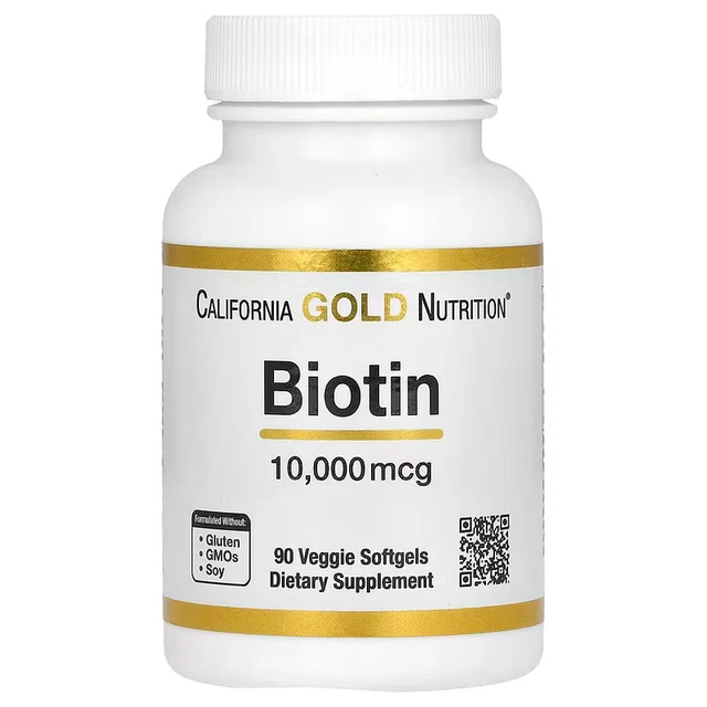 CALIFORNIA GOLD NUTRITION,BIOTIN,10,000 mcg,90 Softgels, Expiry:2026 £ ...