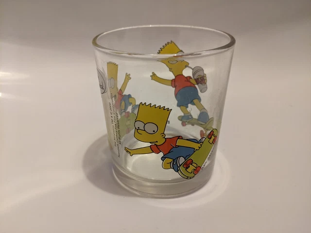 VINTAGE COLLECTABLE NUTELLA Glass The Simpsons Featuring Bart Simpson ...