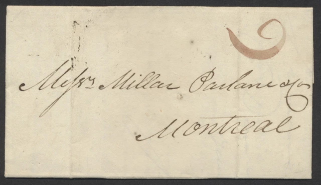1820 SFL QUEBEC to Montreal Quebec Fleuron Postmark on Back $50.00 ...