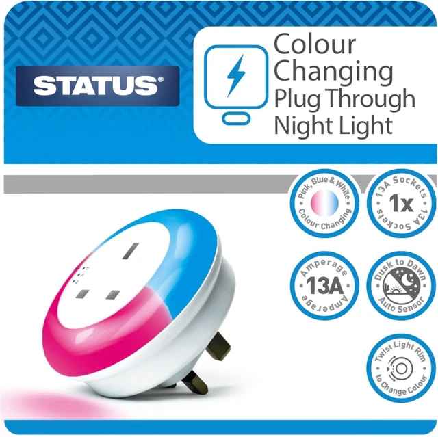 STATUS DUSK TO Dawn Sensor Light | LED Auto Night Light Plug Baby Kids ...