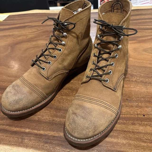 RED WING 8113 Iron Ranger Toe Work Boots Brown Leather Men's Size US ...