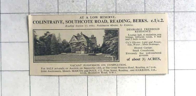 1935 COLINTRAIVE, SOUTHCOTE Road, Reading Berkshire For Sale With 3 ...