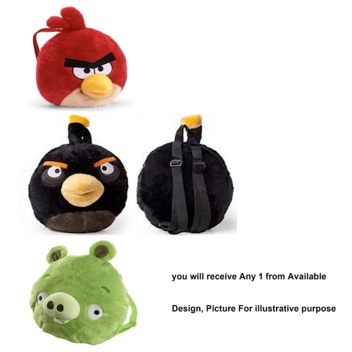 ANGRY BIRDS 'RED, Black, Green' Assorted Plush School Bag Rucksack ...