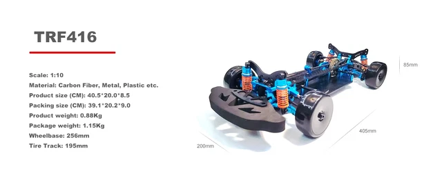 TAMIYA CLONE TRF416 / TRF415 frame chassis belt driven carbon metal 1/10 rc car £140.00 ...