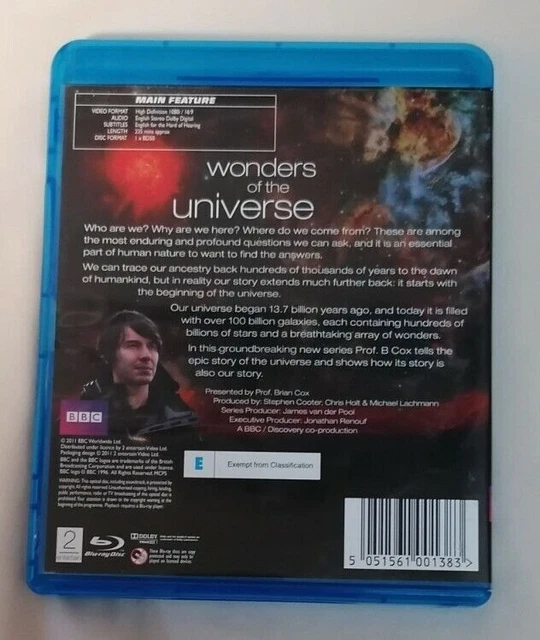 BLU-RAY - WONDERS Of The Universe Presented By Brian Cox Blu-Ray BBC ...
