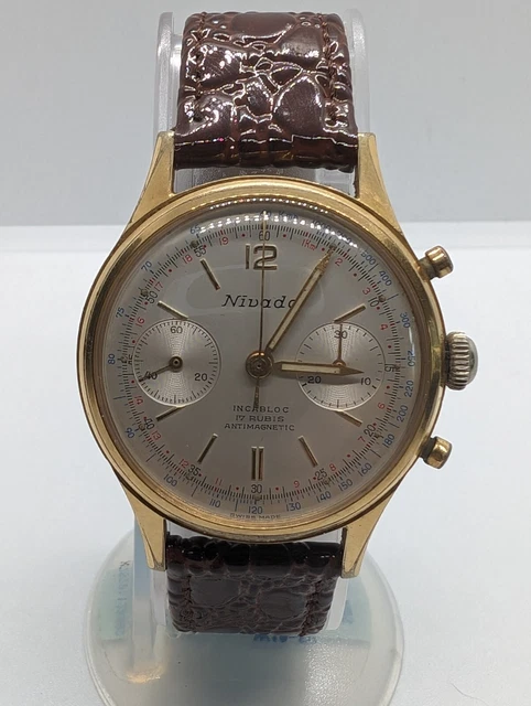 VINTAGE NIVADA MENS Chronograph Watch Landeron 248 Serviced £649.00 ...