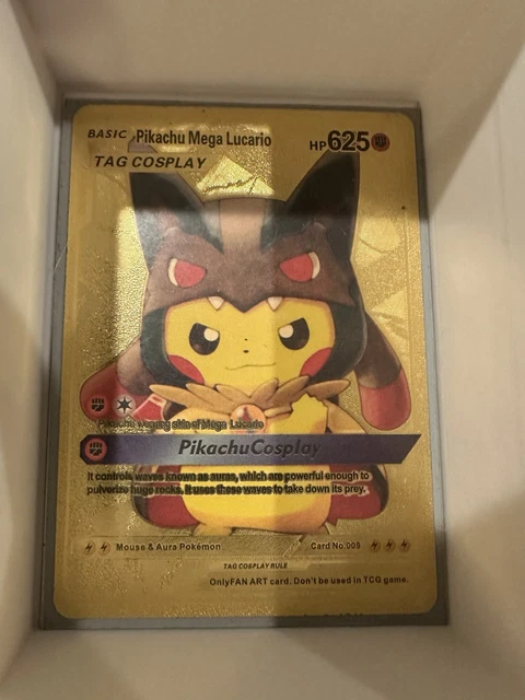 GOLD POKEMON PIKACHU Mega Lucario & Pikachu Mega Ampharos Gold Fan Art ...