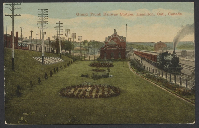 CANADA GRAND TRUNK Railway Station Hamilton ONT Post Card Unposted $8. ...