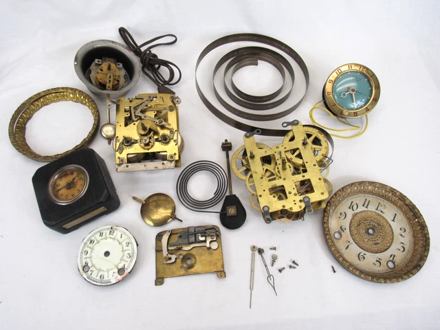 VINTAGE ANTIQUE CLOCK Parts Lot mantle clock and more untested £30.96 ...