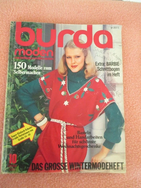 BURDA MODEN VINTAGE Modezeitschrift Nähzeitschrift Oktober 1976 Inhalt ...