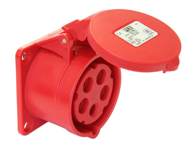 PCE CEE 32A mounting socket recessed socket three-phase current ...