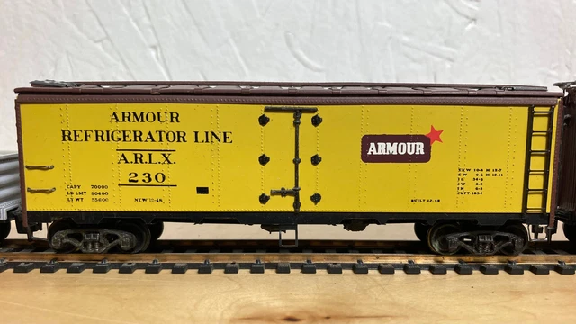 VINTAGE HO SCALE Armour Refridgerator Car #2230 Rail Line Model Trains ...