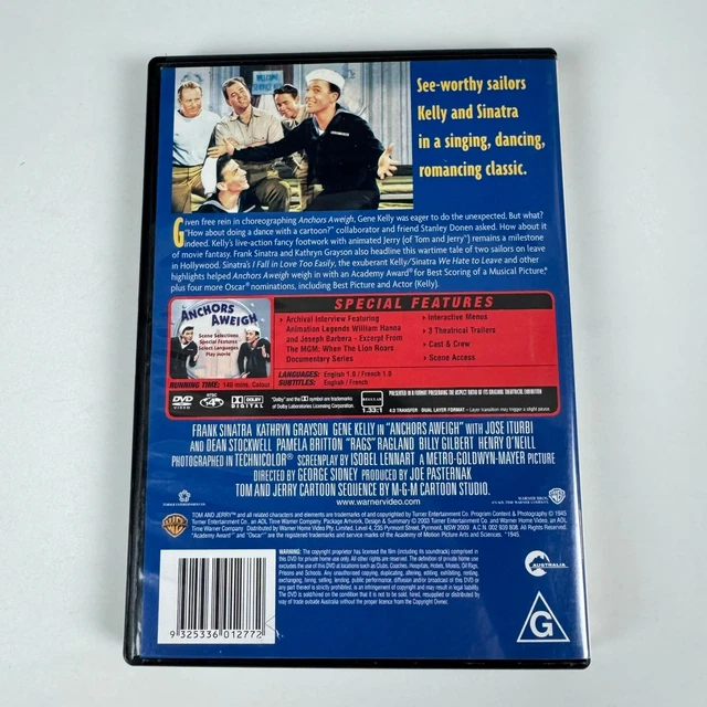 ANCHORS AWEIGH (DVD 1945) Gene Kelly Kathryn Grayson Frank Sinatra ...