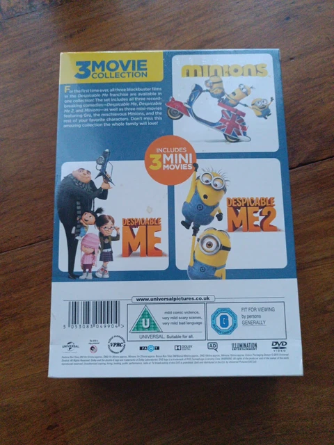 MINIONS 3 MOVIE Collection DVD Minions, Despicable Me & Despicable Me 2 ...