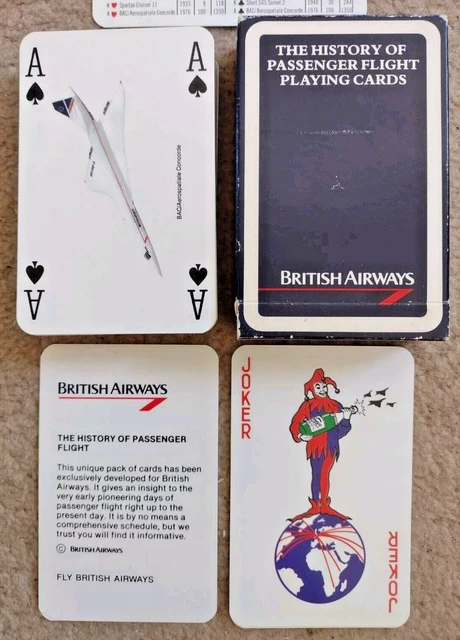BRITISH AIRWAYS HISTORY of Passenger Flight playing cards set cards v ...