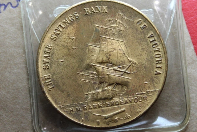 1970 STATE BANK Captain Cook Bicentennial Bronze Medal In Stokes Flip # ...