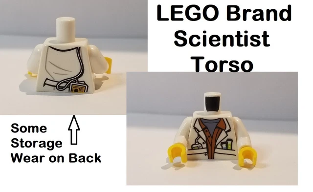LEGO SCIENTIST TORSO Test Tubes Beakers LAB COAT Pockets 2018 Dinosaur ...