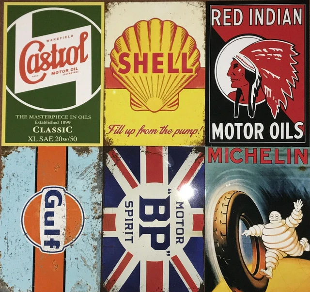 PRINTED METAL SIGNS TT Motorbike Michelin Car Oil Petrol Garage A45 ...