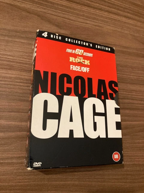 NICOLAS CAGE 4X DVD Boxset -Gone in 60 seconds -The Rock -Face Off ...
