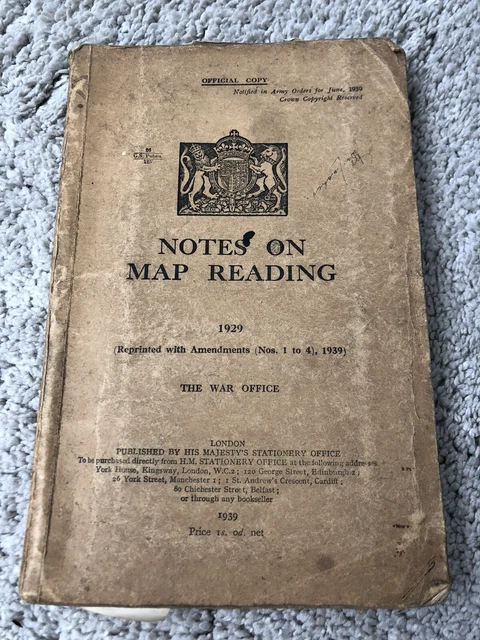 WW2 NOTES ON Map Reading 1939 The War Office £15.00 - PicClick UK