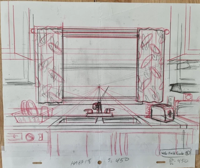 RARE SIMPSONS TV Show Original Background Animation Art Cel Drawing ...