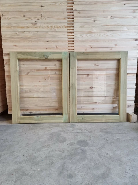 WINDOWS X2 H93.5CM w76cm toughened glass 4mm(Windows for summerhouse) £210.00 - PicClick UK