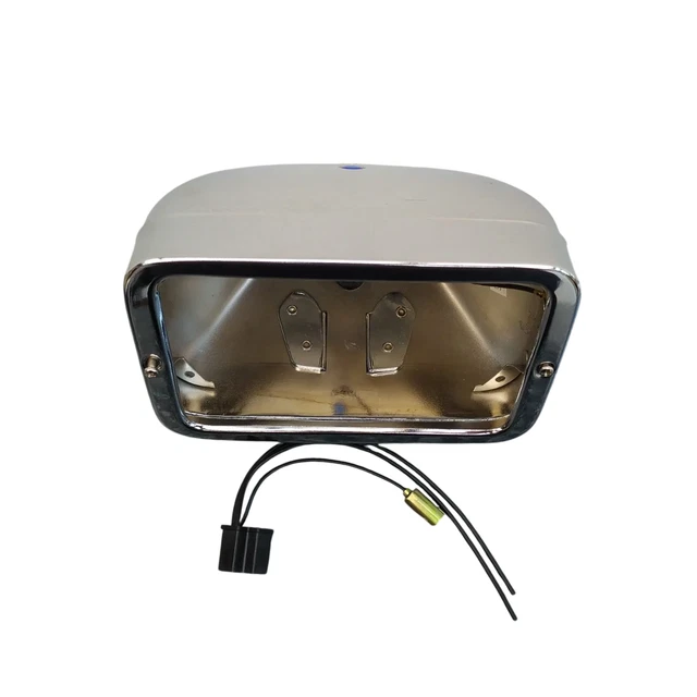 CHROME HEADLIGHT ENCLOSURE Rectangle - Bottom Mount Head Lamp - See ...