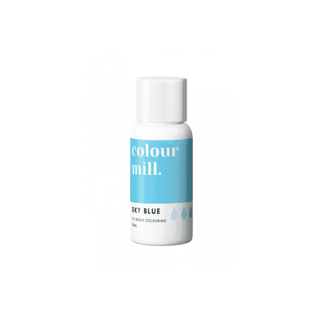 EDIBLE FOOD COLOURING Mill Sky Blue Oil Based 20ml Cake Decorating ...